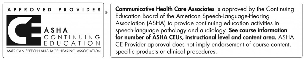 ASHA approved Continuing Education